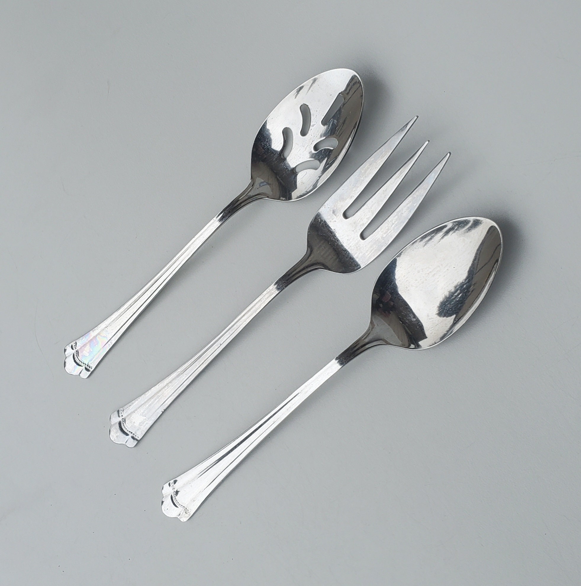 Farberware Stainless Romance Pattern Set of 3 Serving Pieces Glossy 1 ...