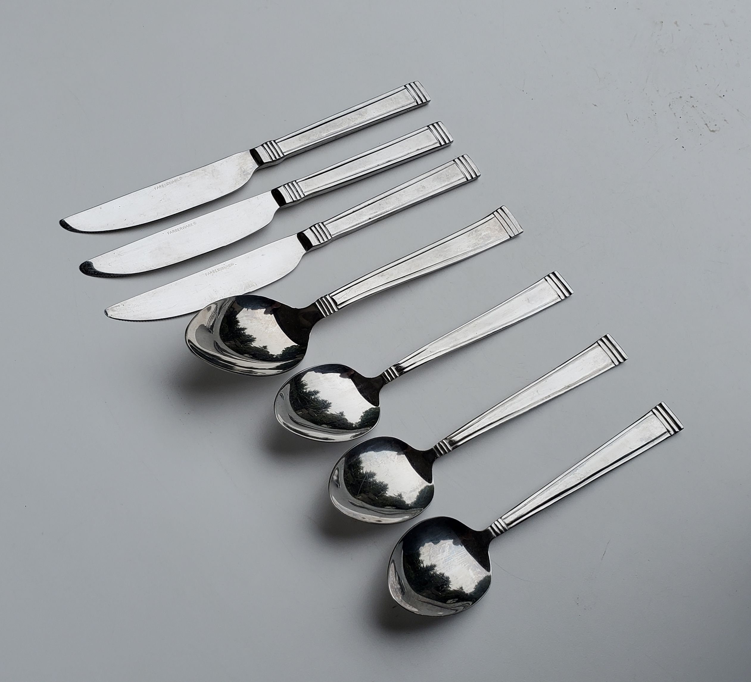 Farberware 18/8 Stainless Linea Pattern Set of 8 Pieces 3 - Etsy
