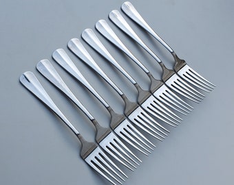 Cambridge Stainless Rosalind Pattern Set of 8 Dinner Forks Glossy ...