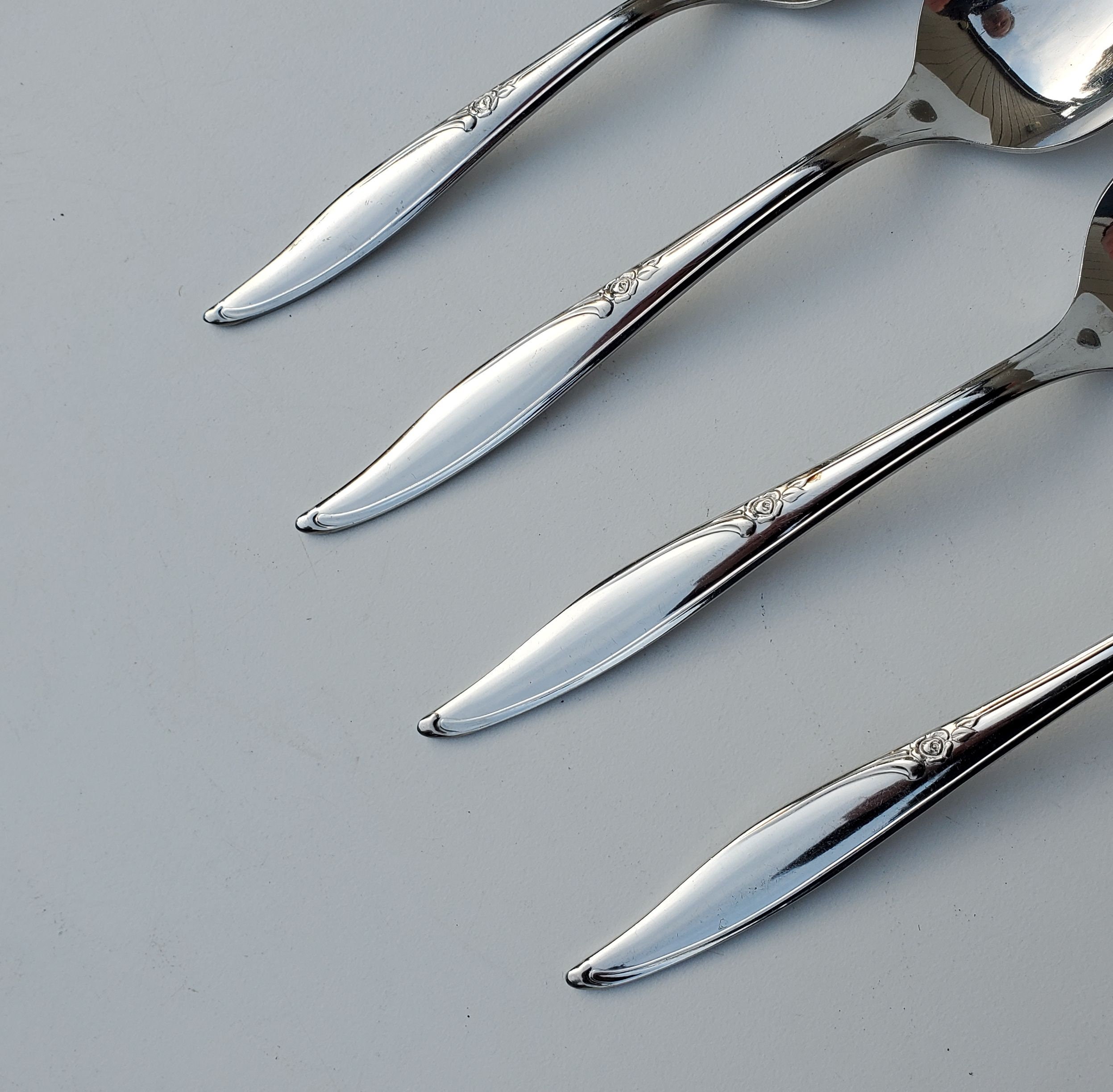 Kenwood Stainless Forever Rose Pattern Set of 4 Spoons 3 - Etsy