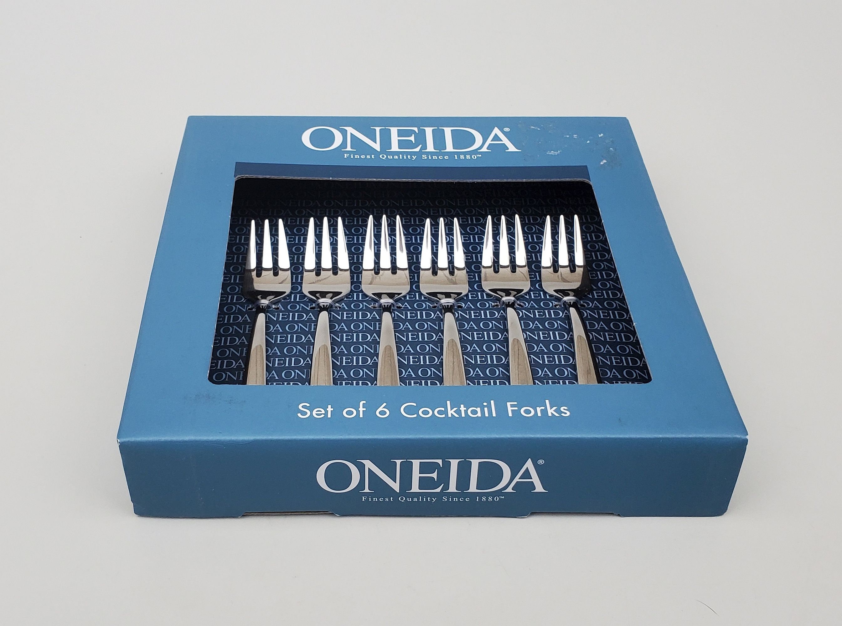 Oneida Stainless Nocha Pattern - Set of 6 Cocktail Forks - Glossy ...