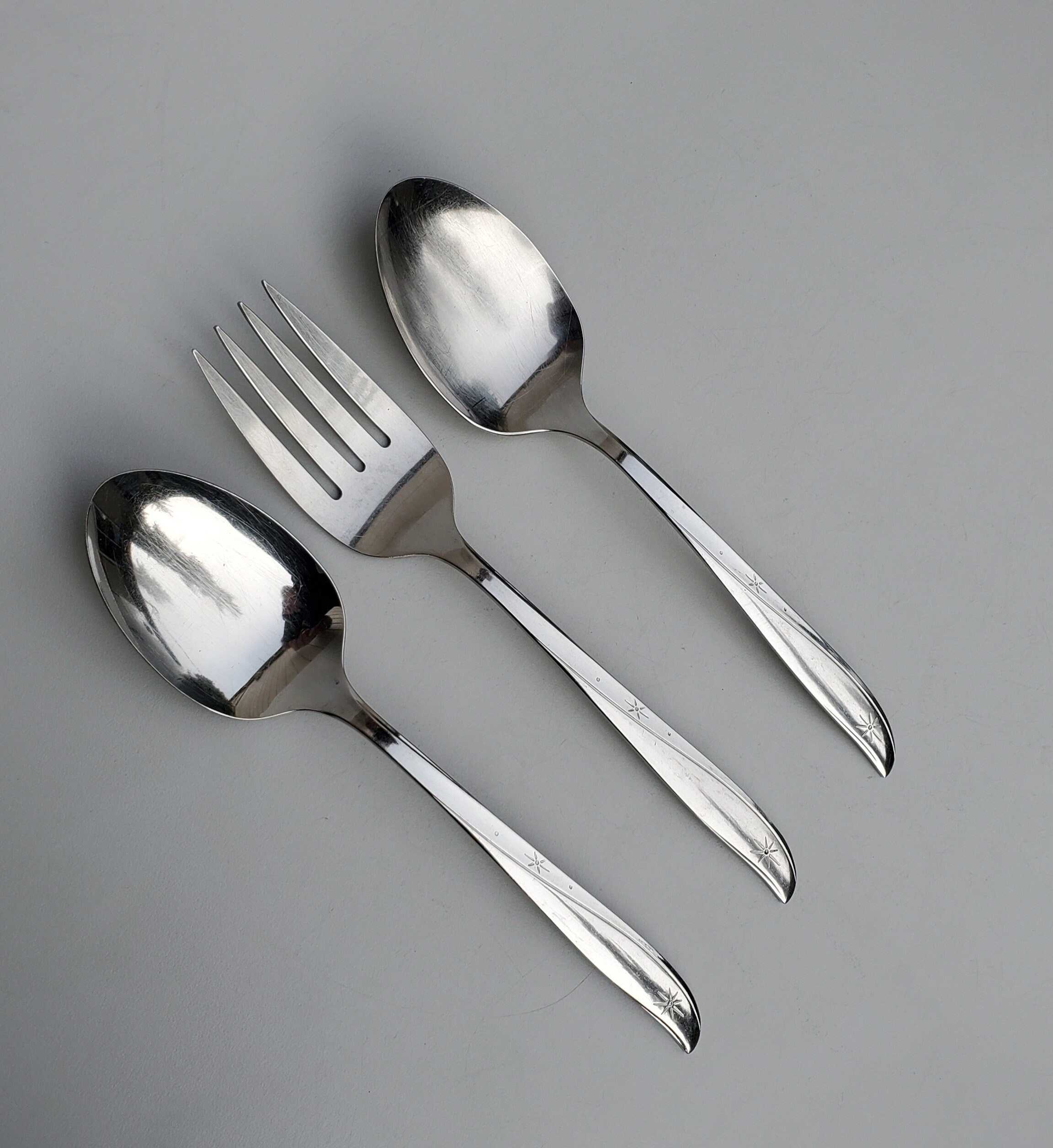 Oneida Community Stainless Twin Star Pattern Set of 3 Serving Pieces ...