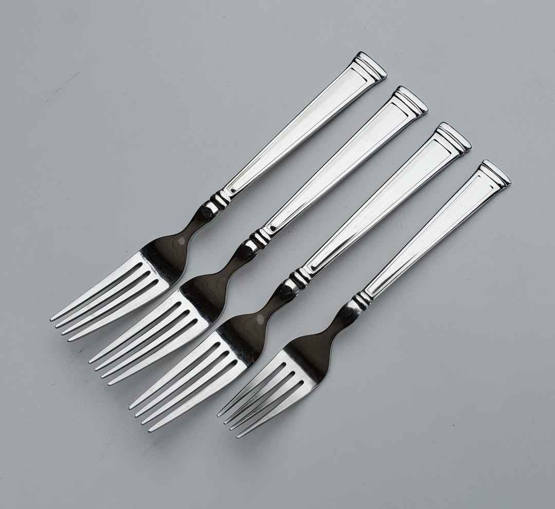 Lenox 18/10 Stainless Esquire Pattern - Mixed Lot of 4 Forks - 3 Dinner ...