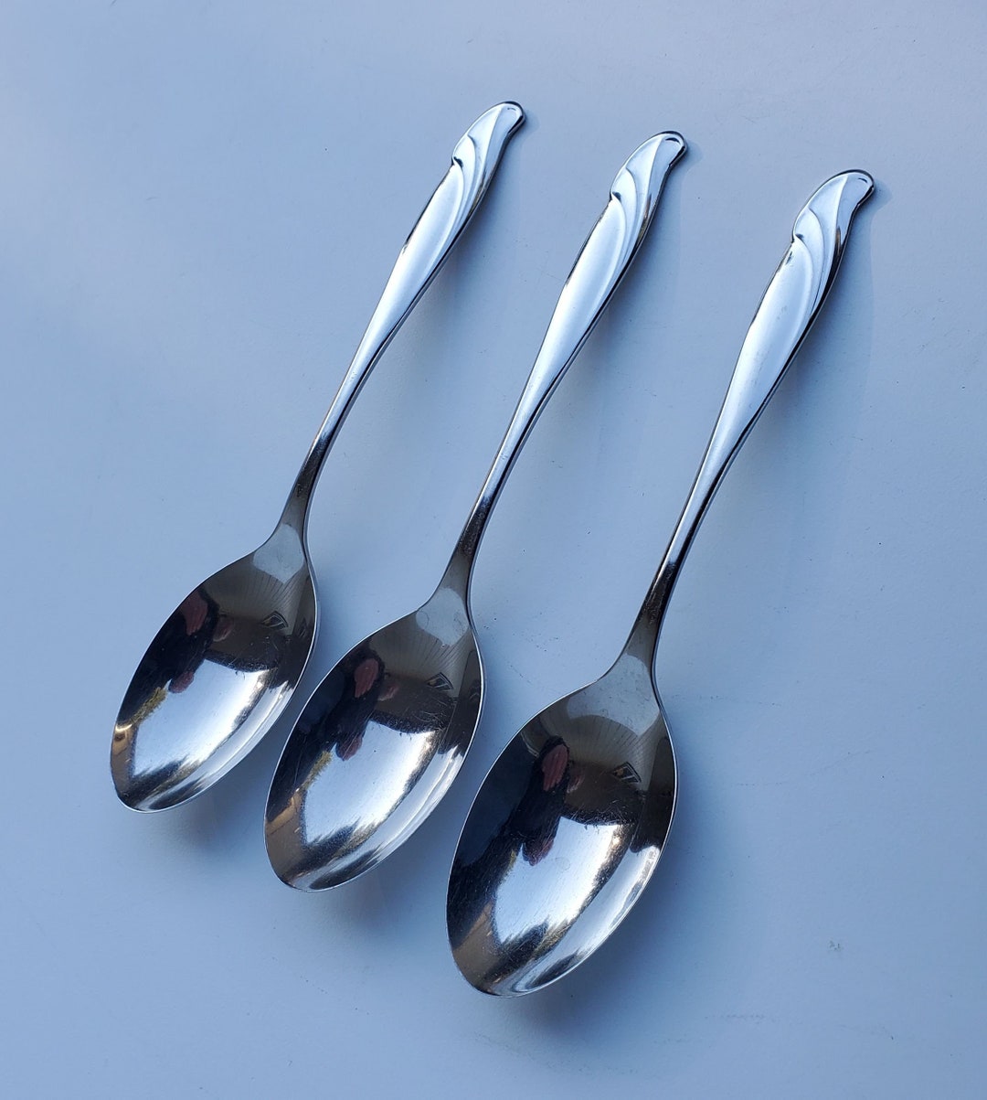 International Stainless Coral Reef Pattern Set of 3 Oval Soup Spoons ...