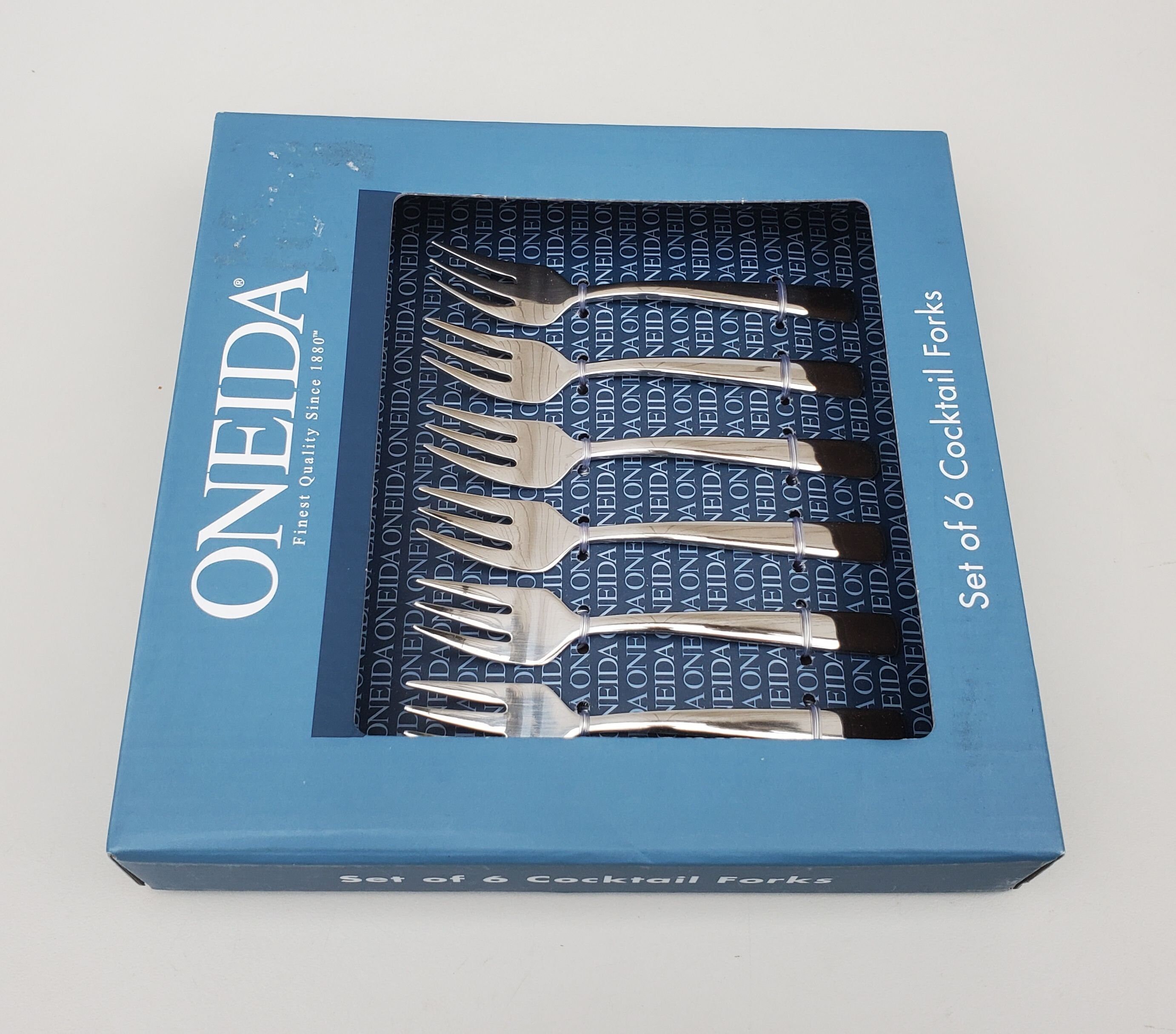 Oneida Stainless Nocha Pattern - Set of 6 Cocktail Forks - Glossy ...