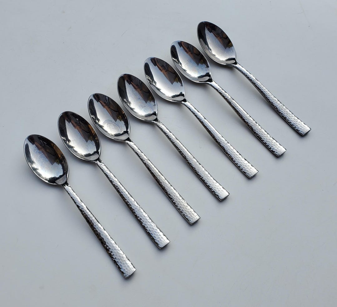 Hampton Silversmiths Paris Pattern - Set of 5 Soup Spoons - Hammered ...