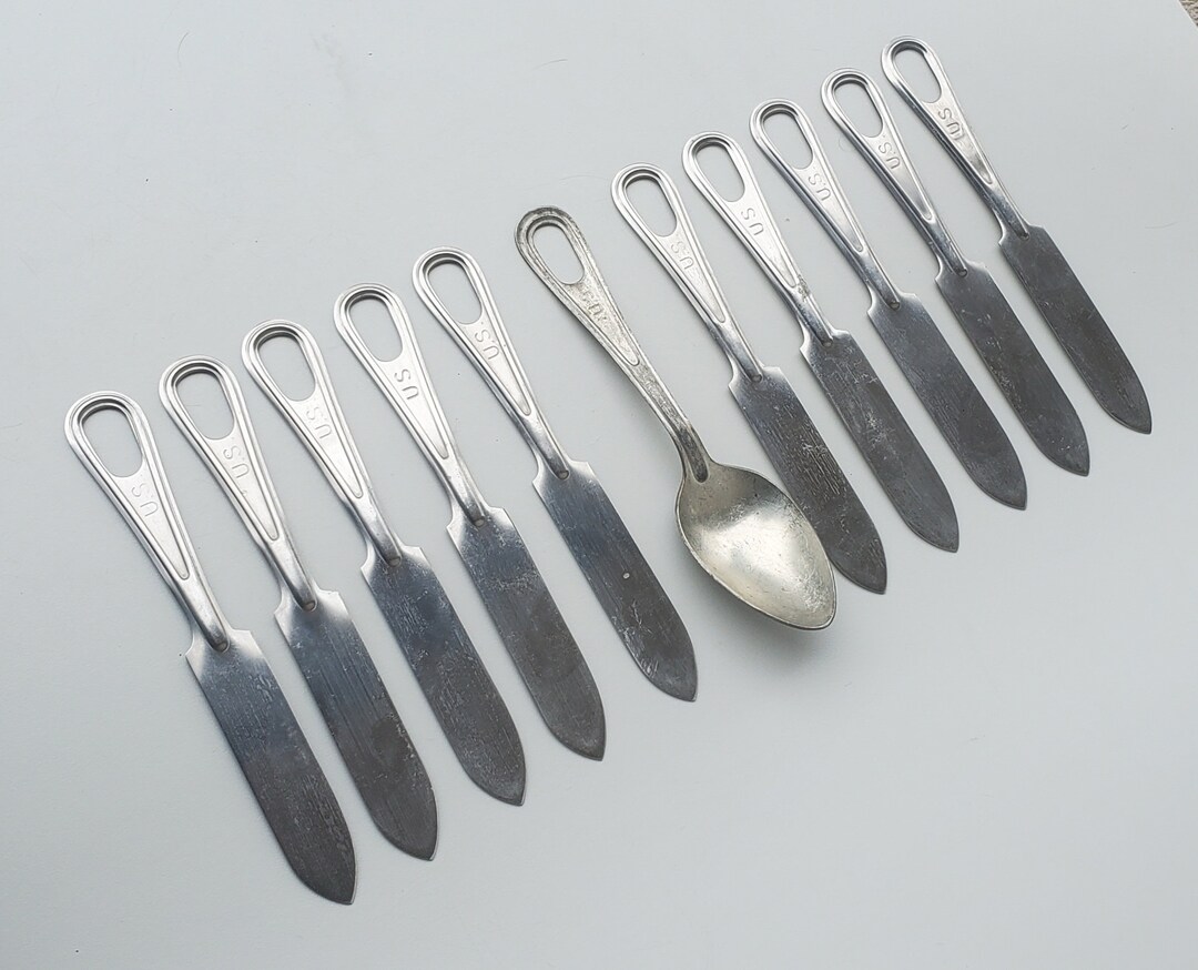 Vintage Military Mess Kit Silverware by UCCO 11 Piece Set - Etsy