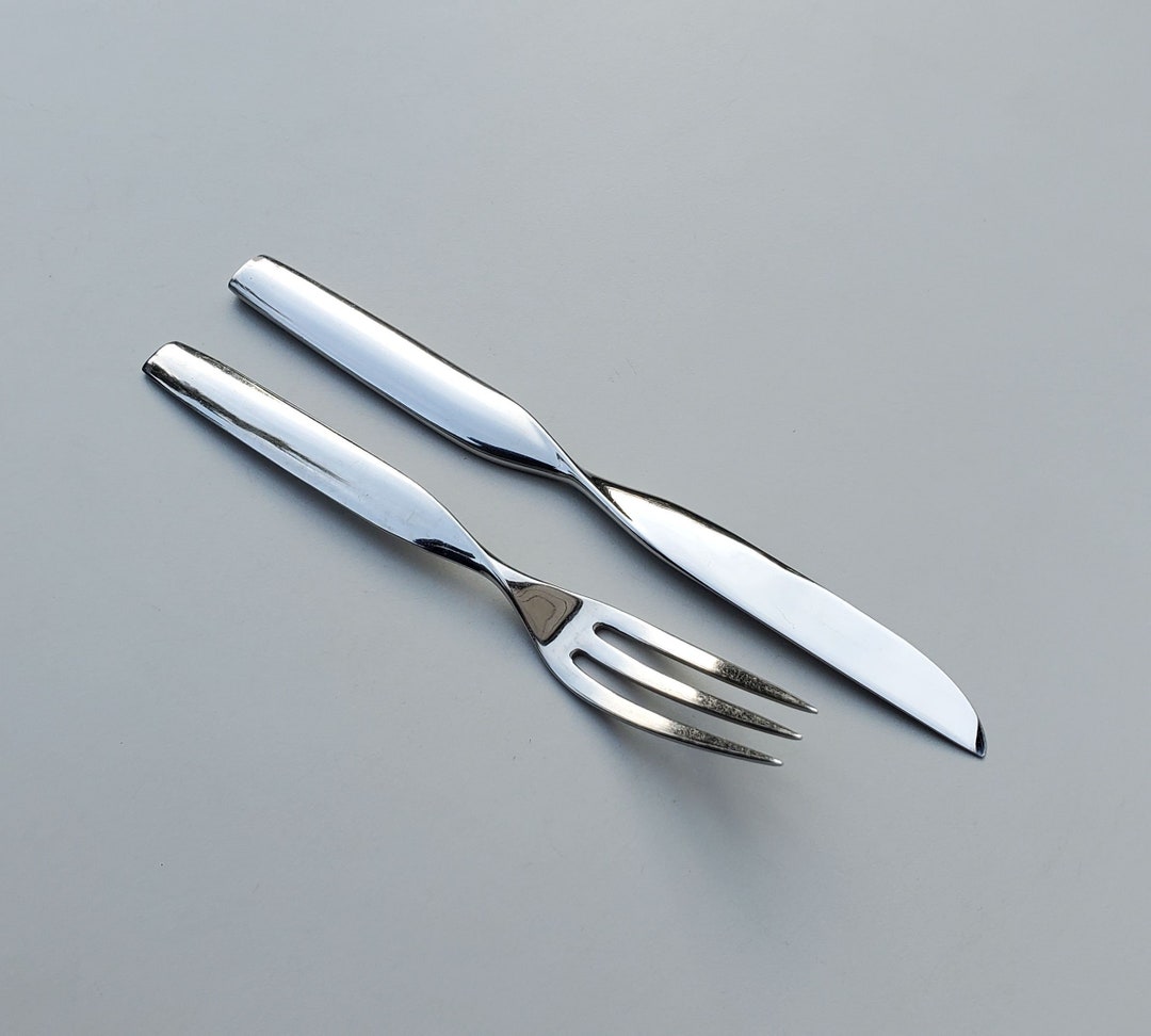 Sasaki Stainless Double Helix Pattern - Two Piece Set - 1 Dinner Fork ...