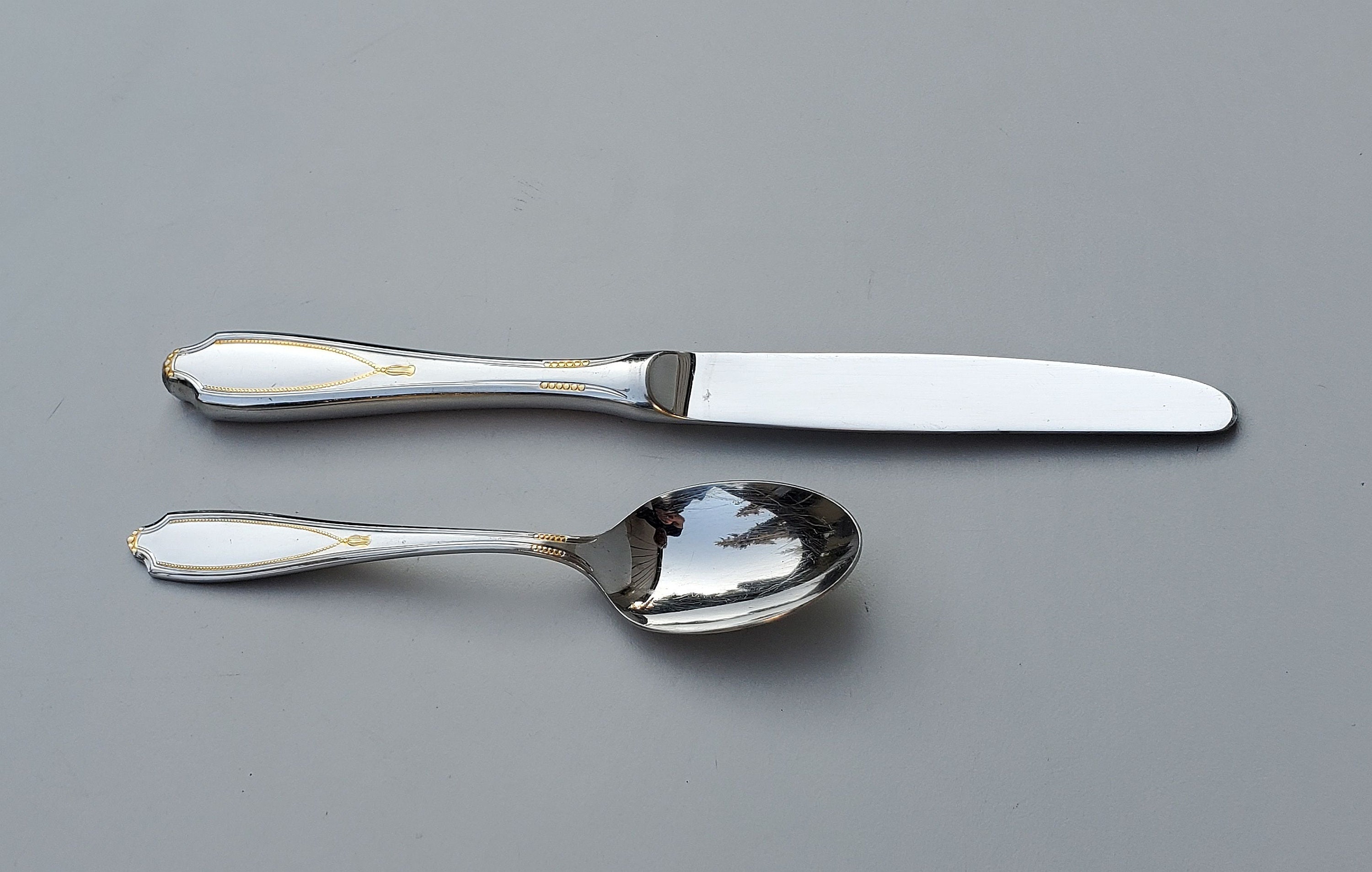Yamazaki Stainless Victoria Gold Pattern - Set of 2 Pieces - 1 Teaspoon ...