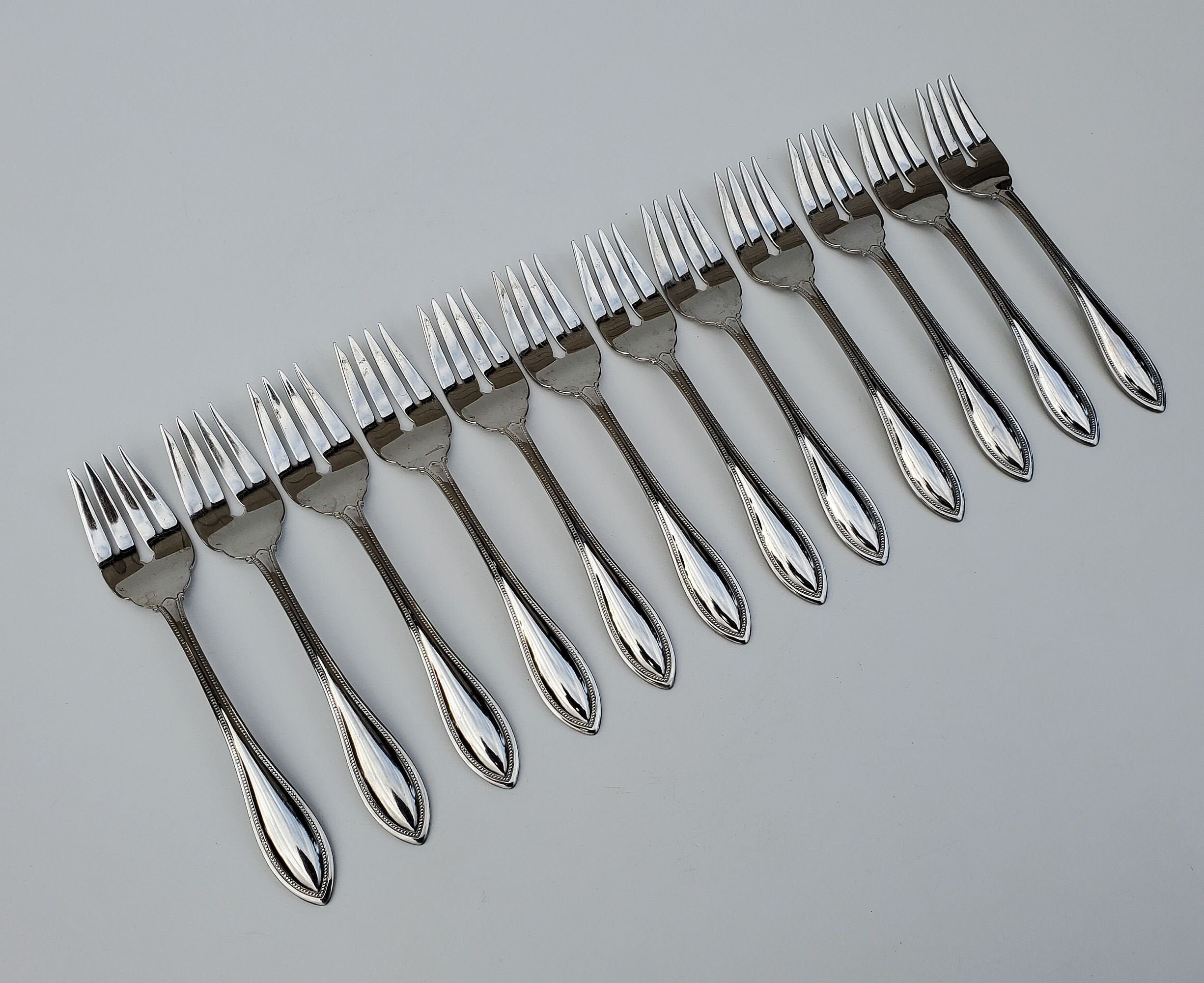 Oneida Arbor American Harmony Stainless Salad Fork Set of 10 Forks ...