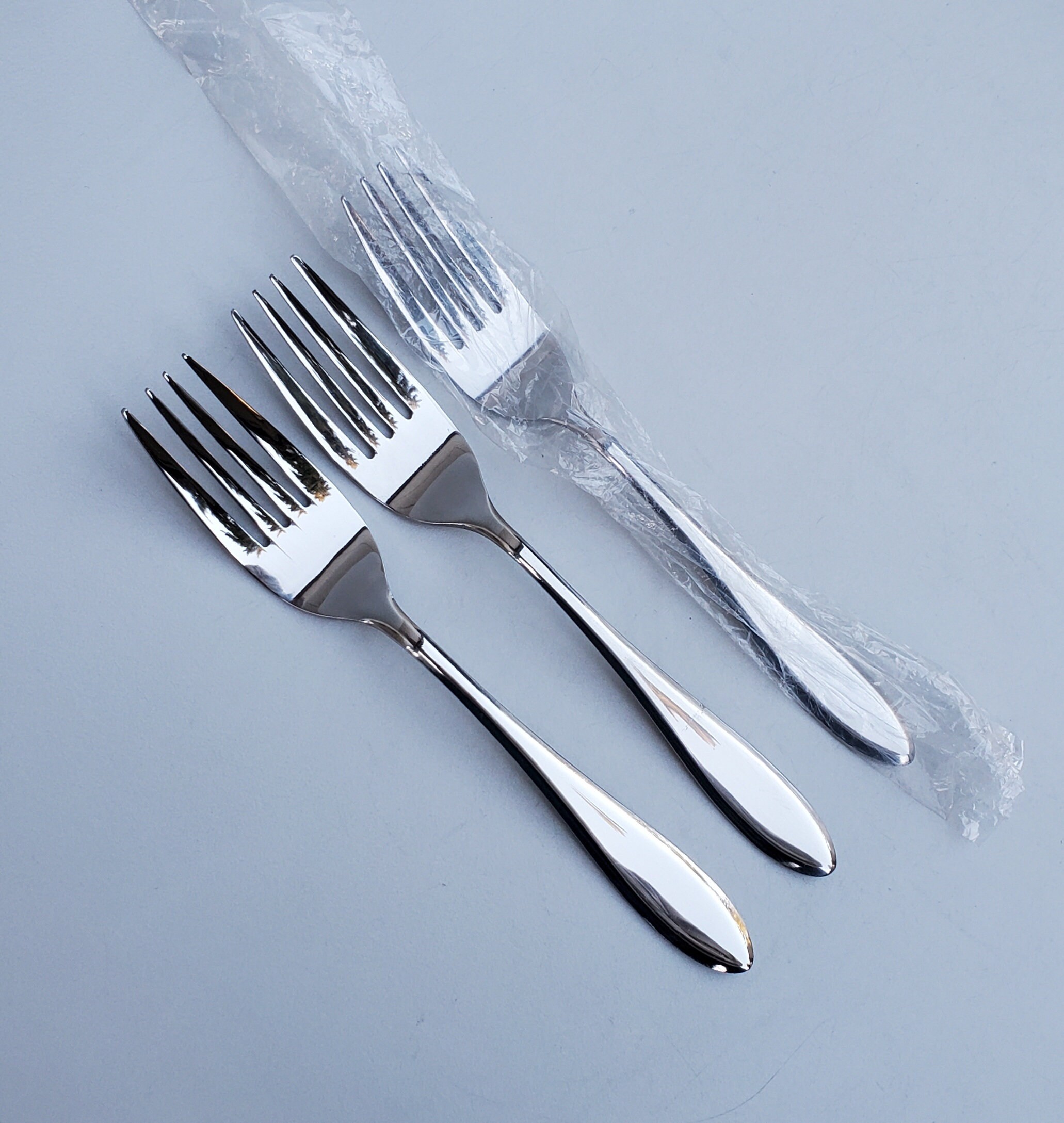 Hampton Silversmiths Conifer Pattern Set of 3 Salad Forks Glossy Finish ...
