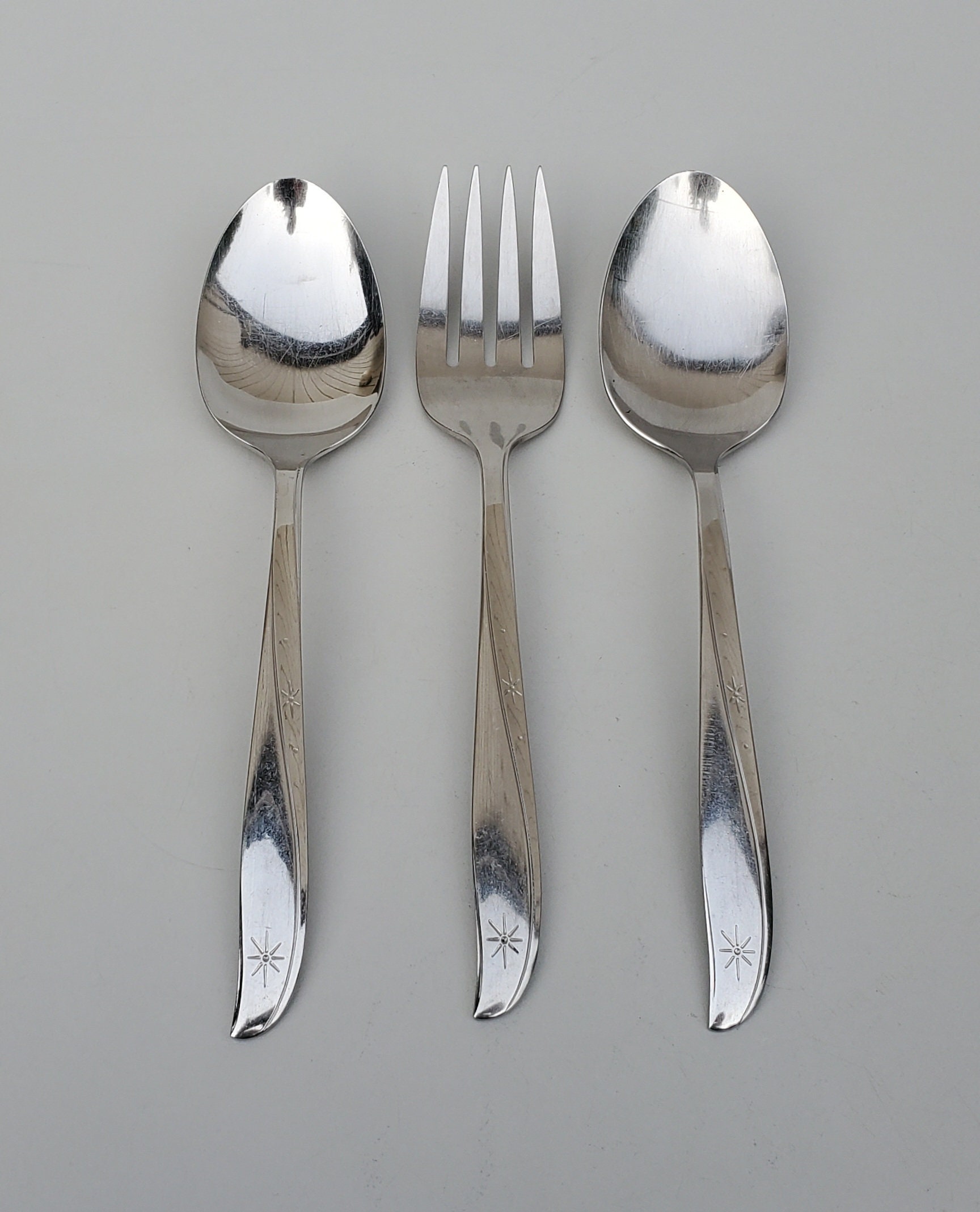 Oneida Community Stainless Twin Star Pattern Set of 3 Serving Pieces ...