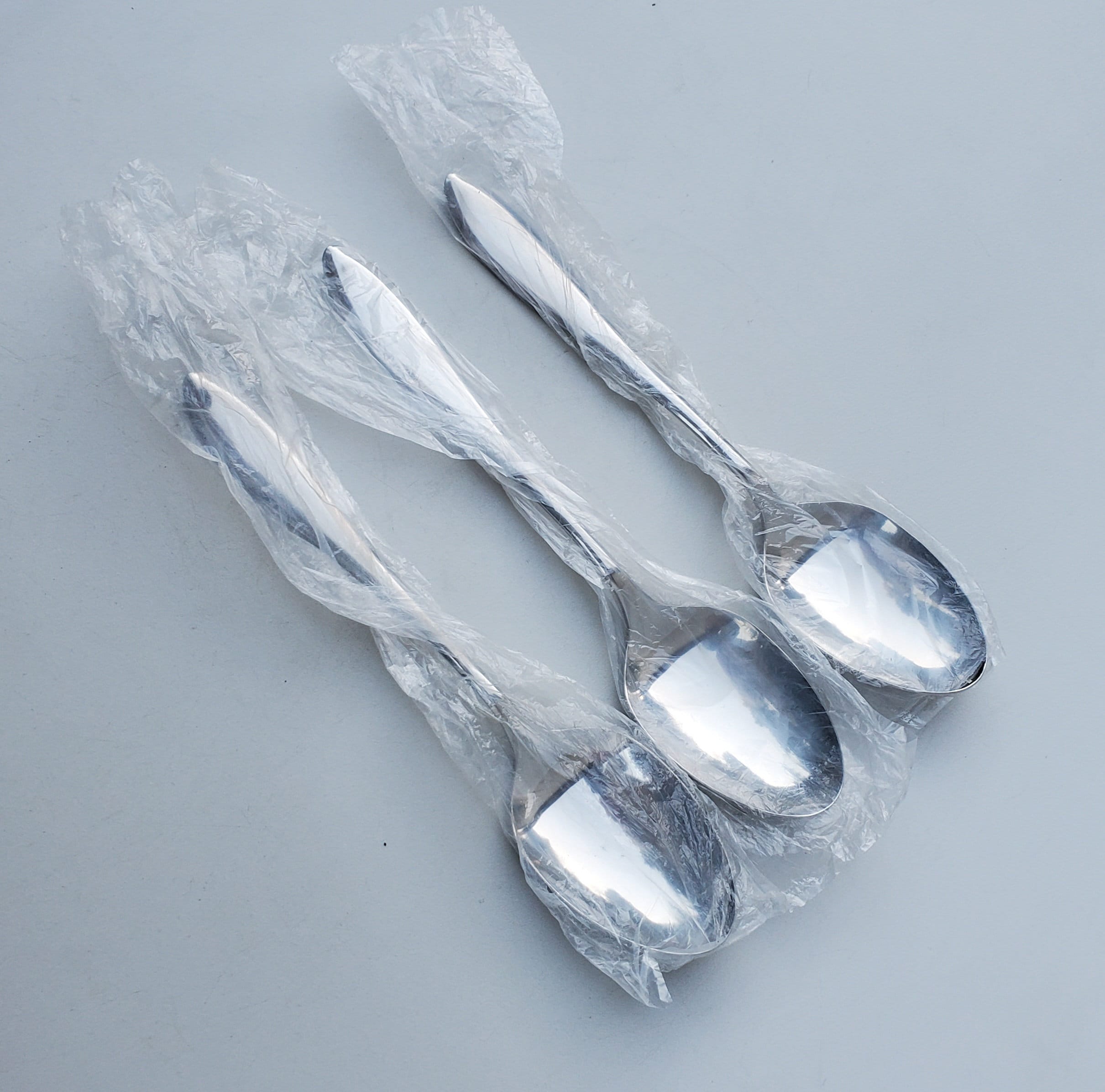 Hampton Silversmiths Conifer Pattern Set of 3 Soup Spoons Glossy Finish ...
