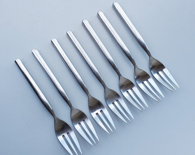Trend Pacific Stainless Elan Pattern - Set of 7 Salad Forks - Round ...