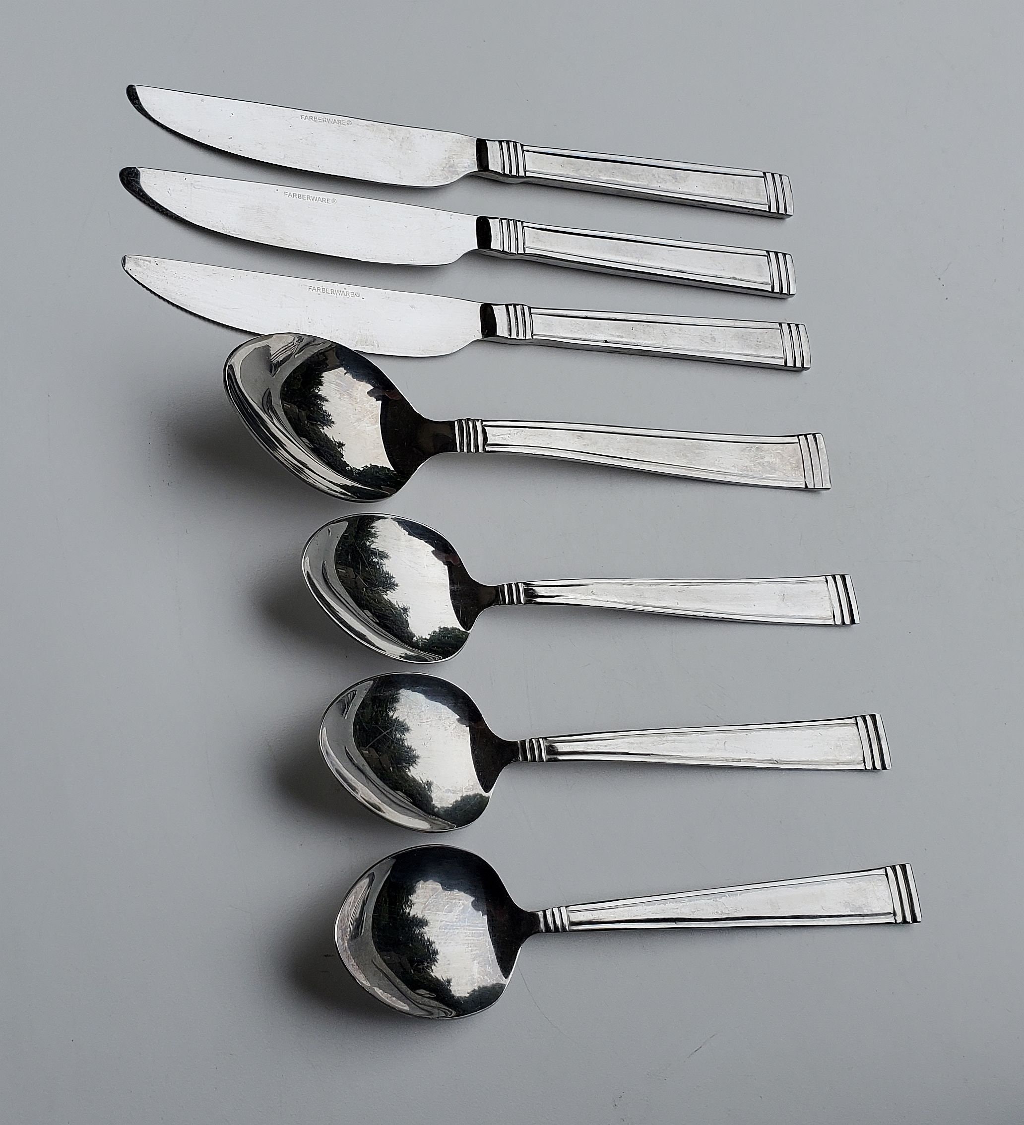 Farberware 18/8 Stainless Linea Pattern Set of 8 Pieces 3 - Etsy