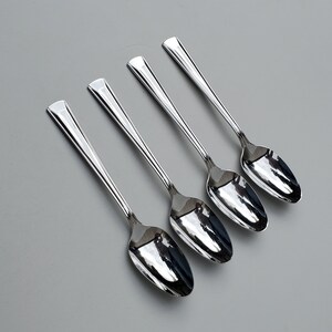 Oneida Stainless Flatware Cella Pattern - Set of 4 Soup Spoons - Glossy ...