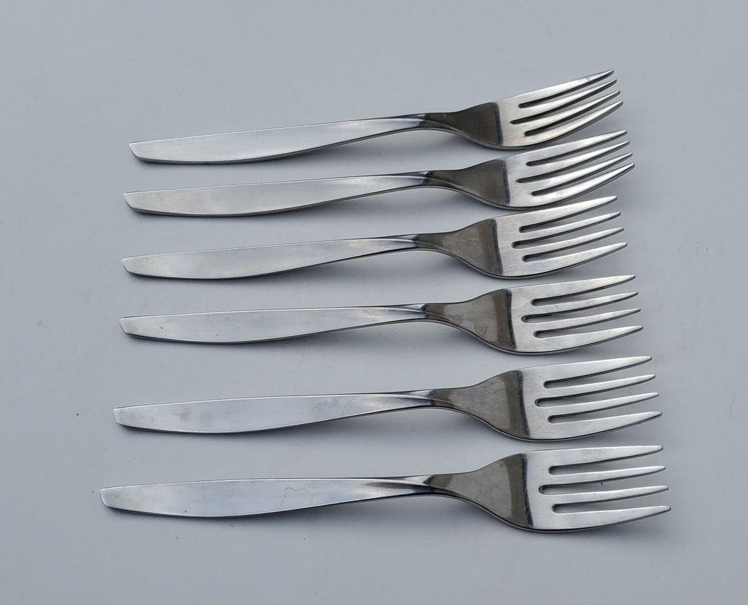 International Insico Luxury Stainless Fork Set of 6 Forks - 4 Salad ...