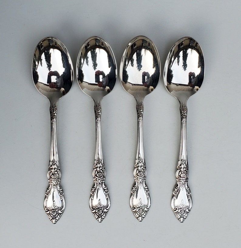Oneida Community Stainless AKA Wordsworth Pattern Set of 4 Soup Spoons ...