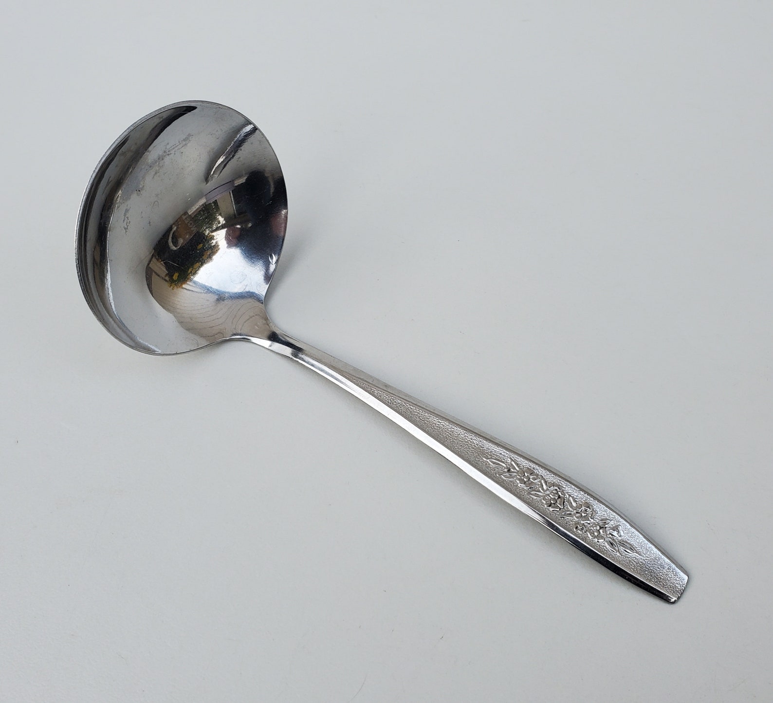 Orleans Stainless Pamela Pattern Gravy Ladle - Fancy Floral and Scroll ...