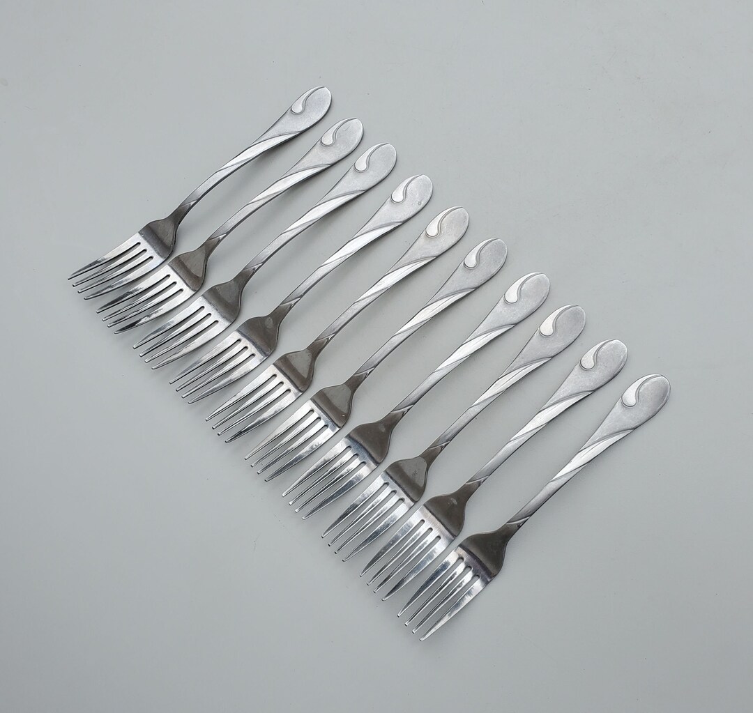 Stainless Dinner Forks Unbranded Set of 10 Forks Satin Finish on ...