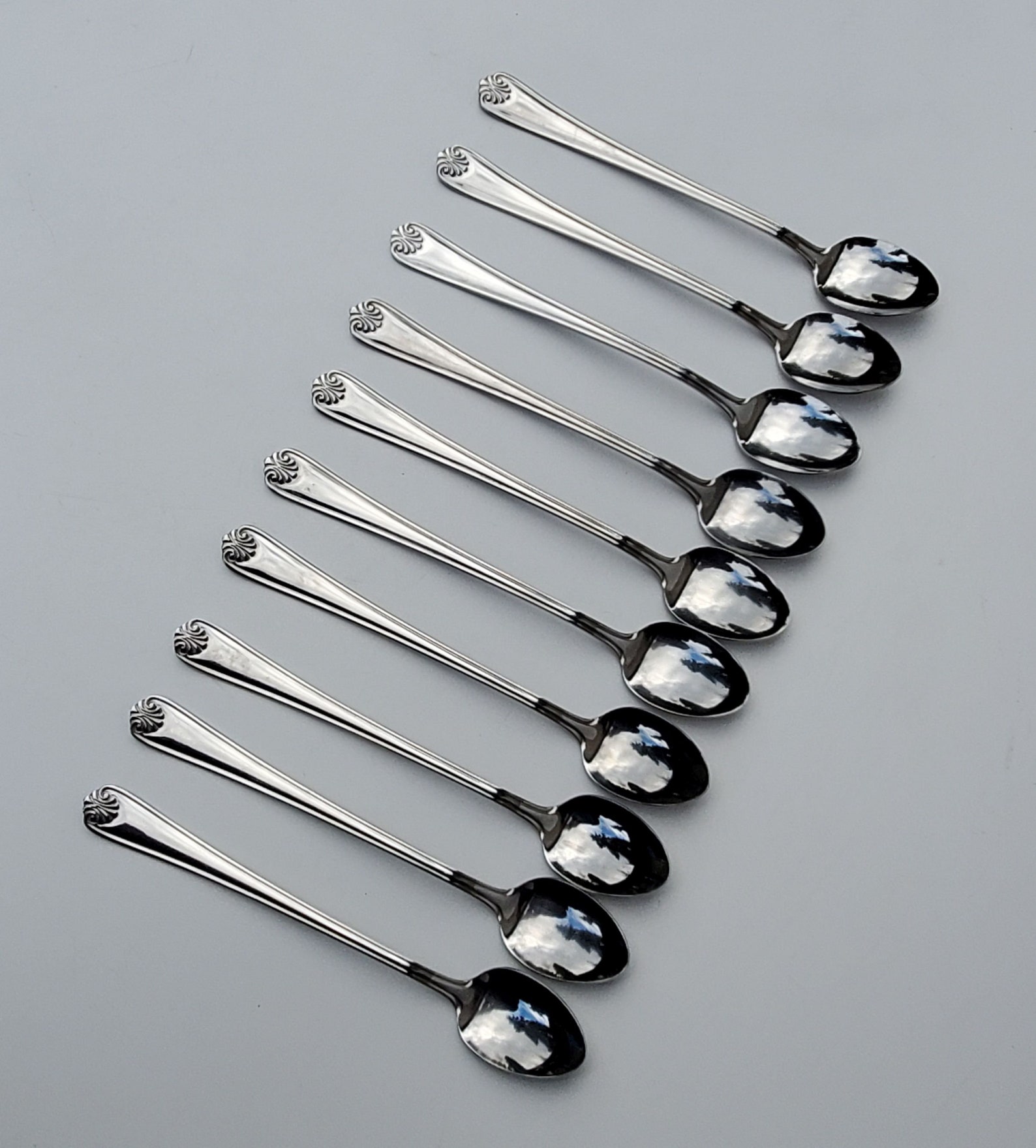 Cambridge Stainless Victoria Pattern Set of 10 Iced Tea Spoons ...