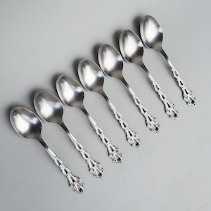 Oneida Stainless Chandelier Pattern - Set of 7 Soup Spoons - Glossy ...