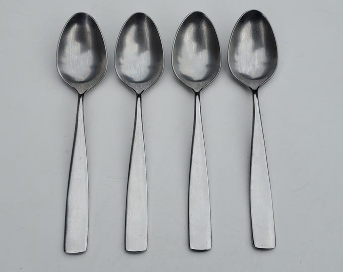 Yamazaki Stainless Bolo Pattern - Set of 4 Teaspoons - Satin Handle ...