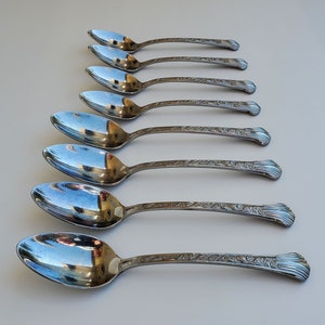 Heritage Silversmiths Stainless Spoon Set of 8 Spoons by | Etsy