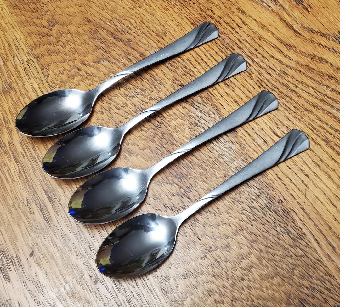 Cambridge Stainless Flatware - Set of 4 Soup Spoons - Glossy Finish ...