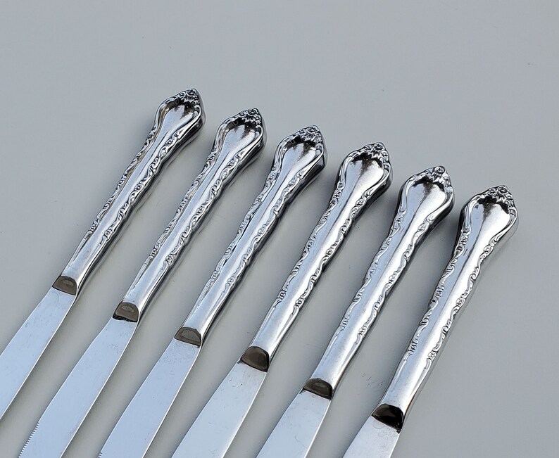 Oneida Ltd 1881 Wm Rogers Stainless Arbor Rose Pattern - Set of 6 ...