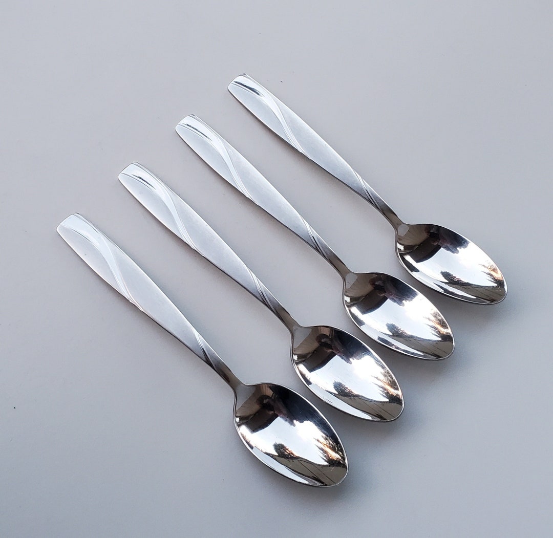 Oneida Stainless Silva Pattern - Set of 4 Teaspoons - Frosted Handle ...