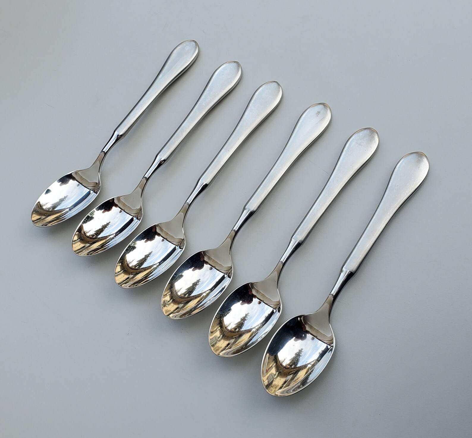 Yamazaki Stainless Mandolin Ice Pattern - Set of 6 Soup Spoons ...