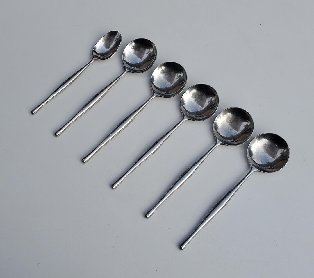 Lauffer Design 3 Soup Spoons: Mid Century Modern Stainless Steel ...