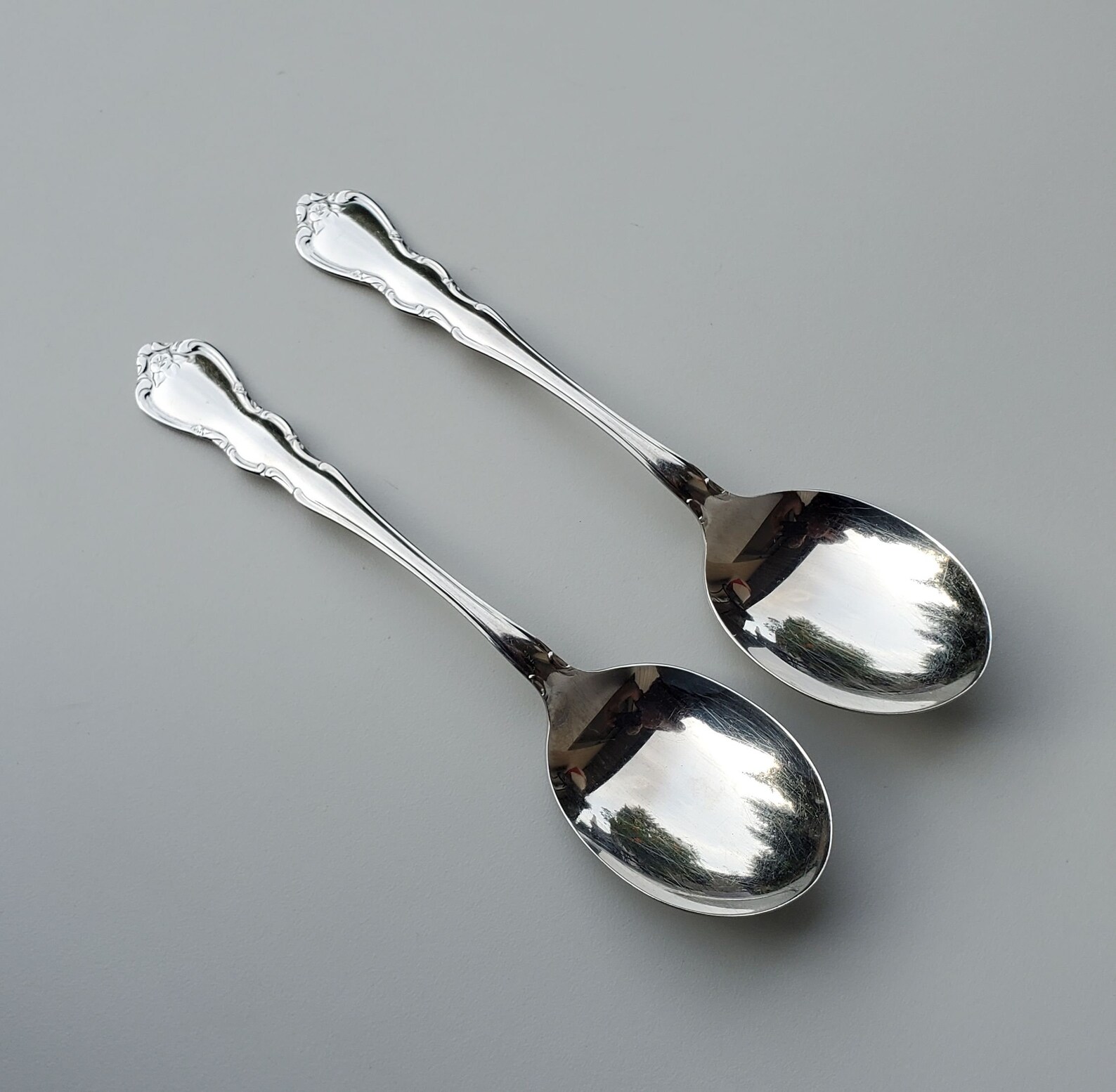 Wallace Stainless Discretion Pattern Set of 2 Serving Spoons - Etsy