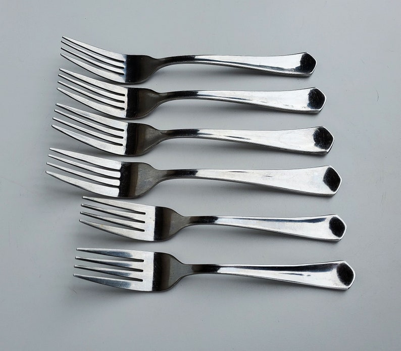 Cuisinart Sienna Stainless Mixed Lot Set of 6 Forks - Includes 4 Dinner ...
