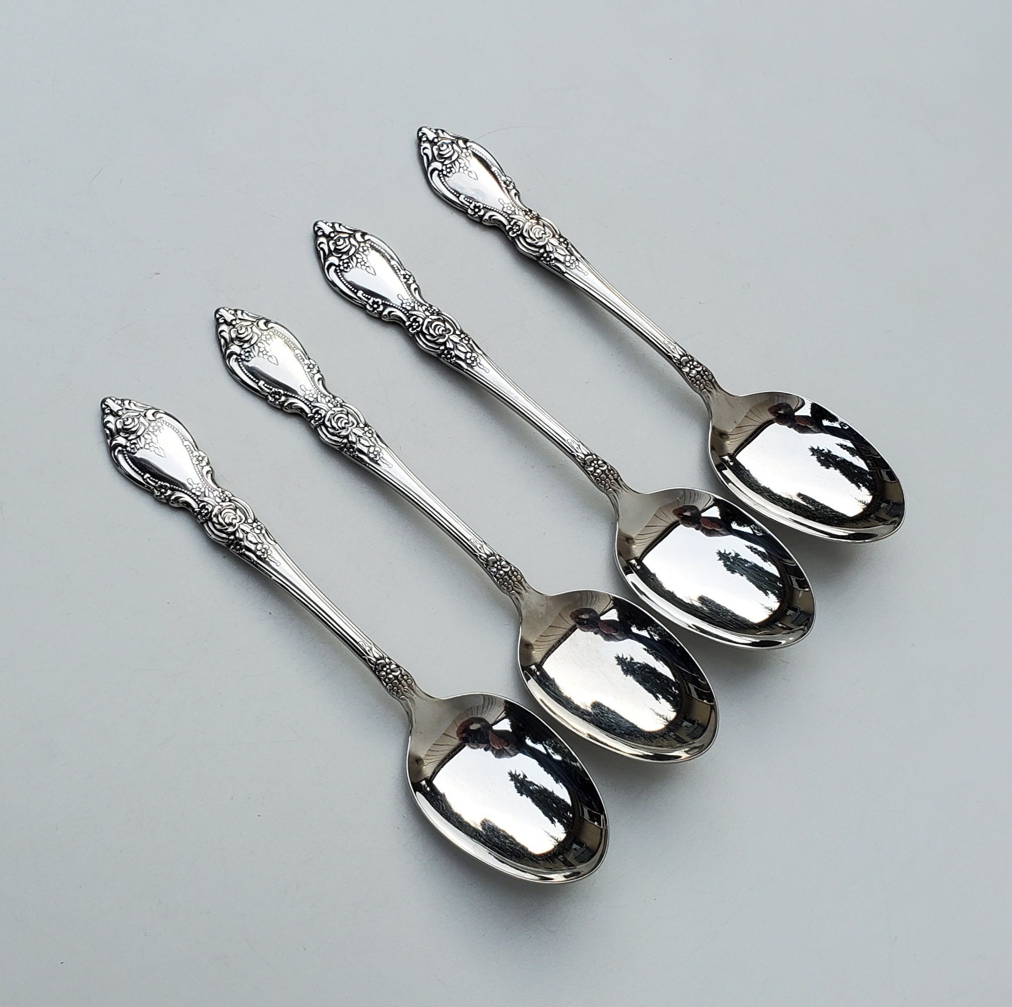 Oneida Community Stainless AKA Wordsworth Pattern Set of 4 Soup Spoons ...