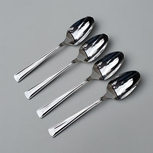 Oneida Stainless Flatware Cella Pattern - Set of 4 Soup Spoons - Glossy ...