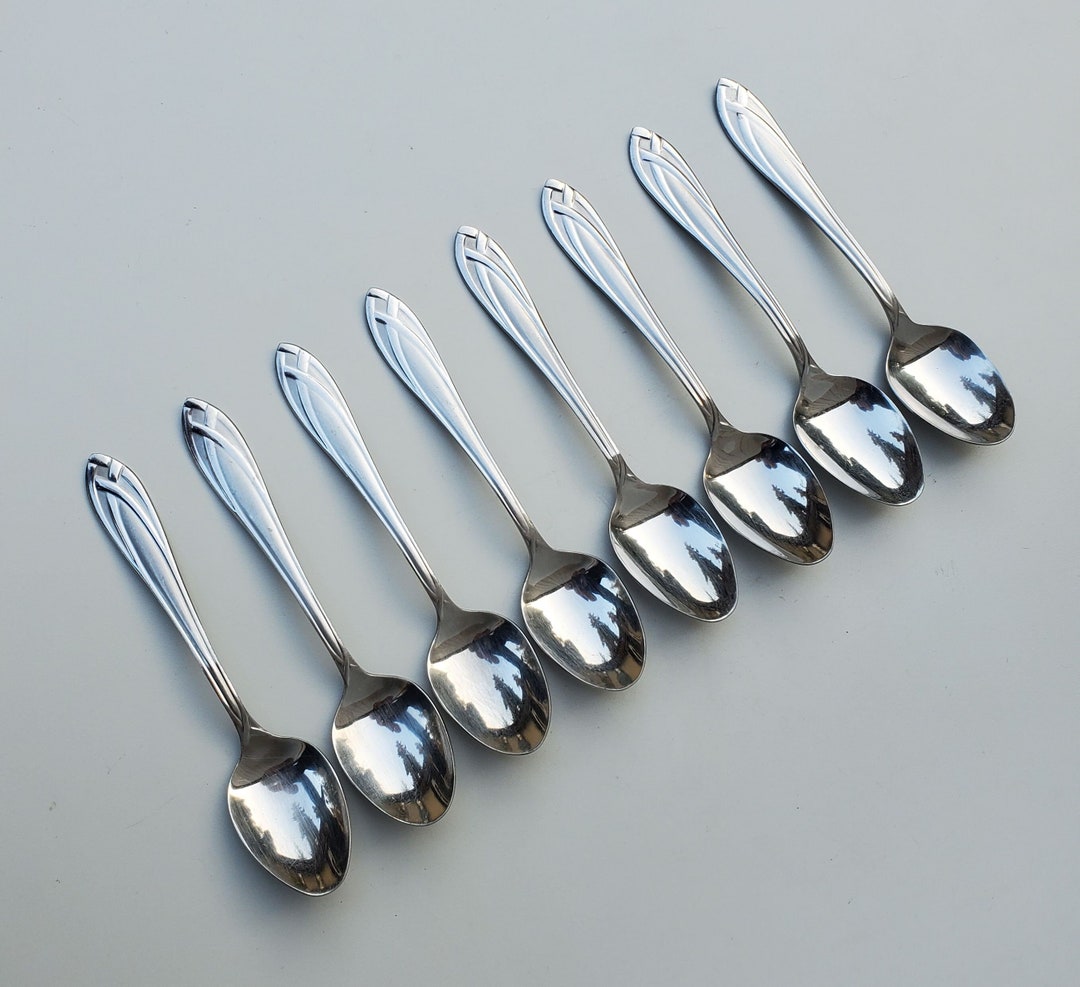 Hampton Silversmiths 18/0 Stainless Lace Frosted Pattern - Set of 8 ...
