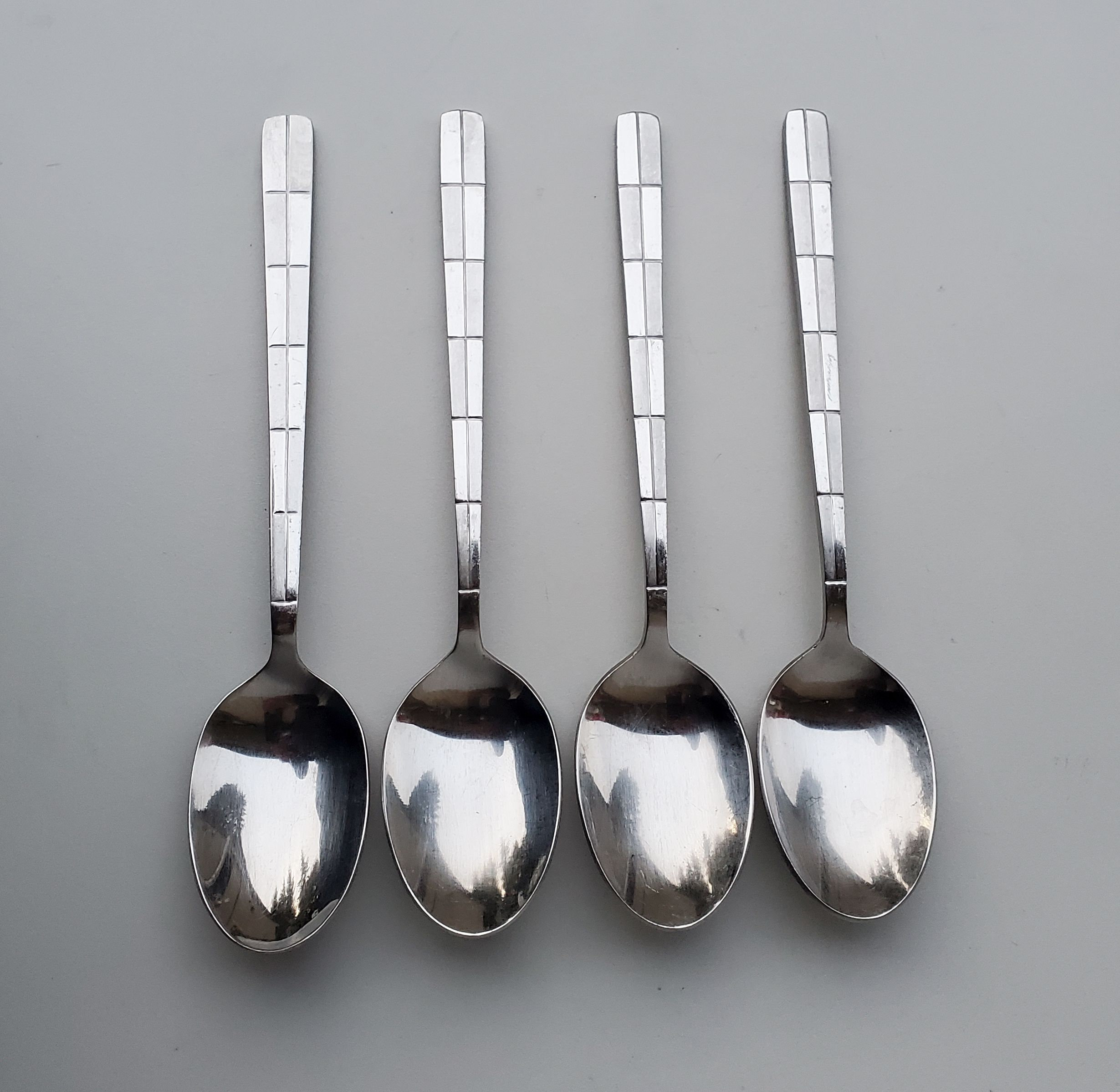 Cambridge 18/0 Stainless Landscape Pattern Set of 4 Soup Spoons Satin ...