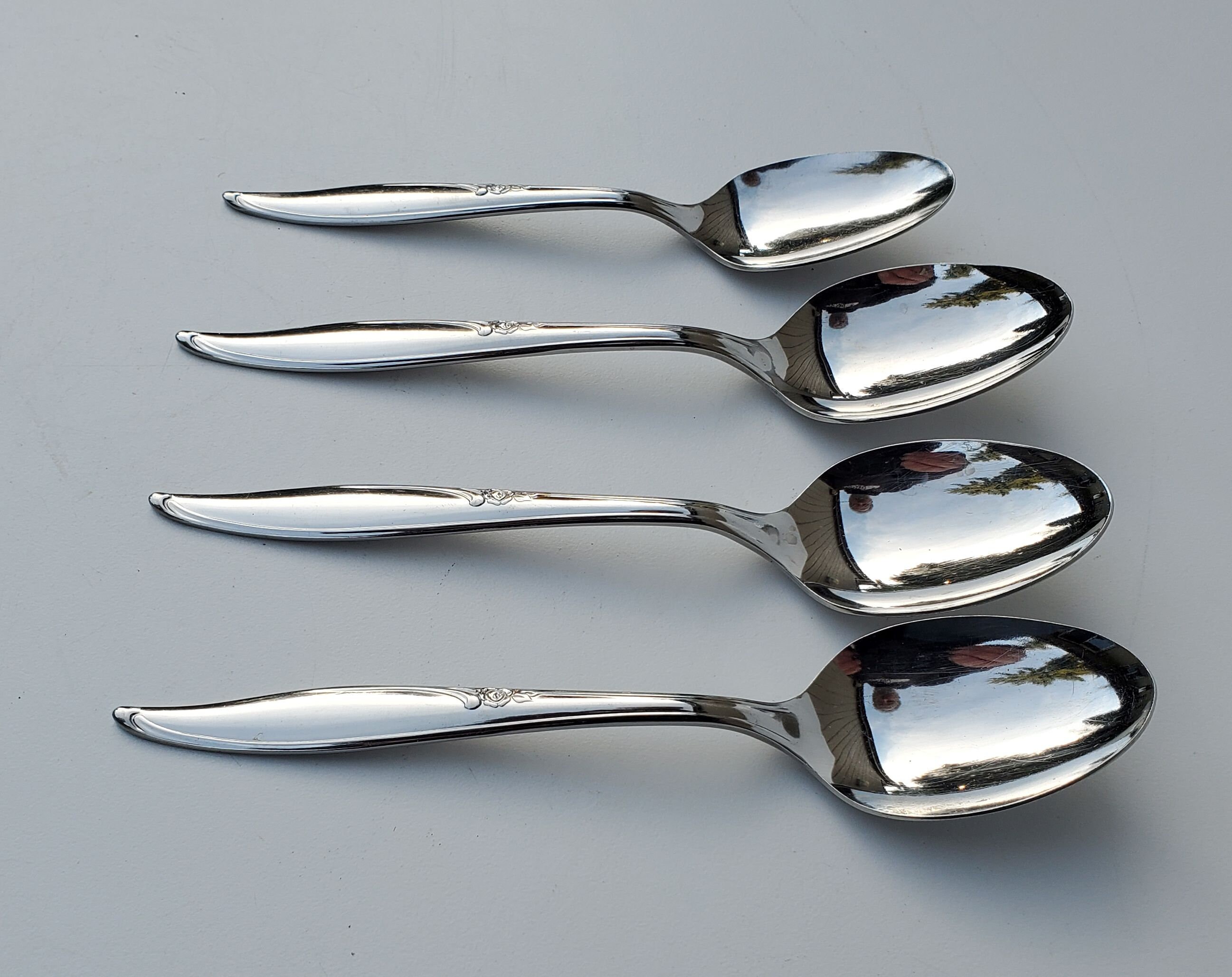 Kenwood Stainless Forever Rose Pattern Set of 4 Spoons 3 - Etsy