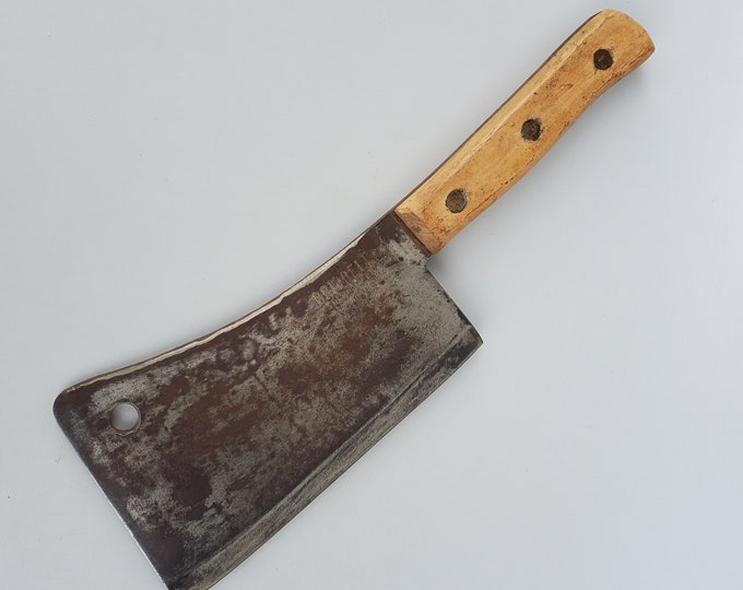 Vintage Briddell Solid Steel Vintage Meat Cleaver - Sturdy 3 Rivet ...
