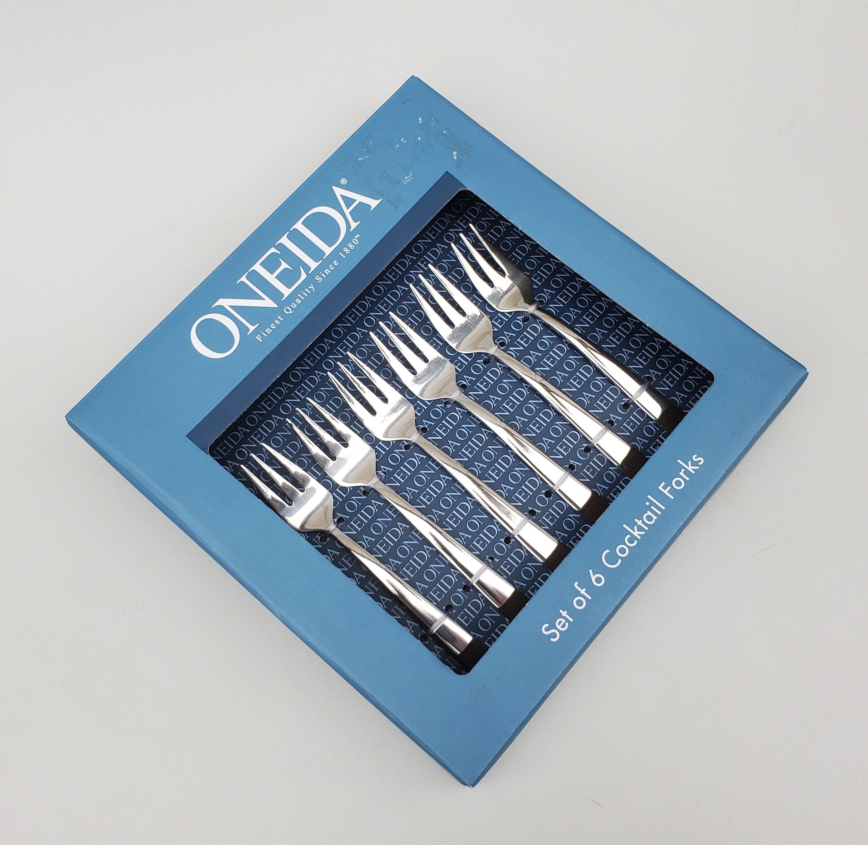 Oneida Stainless Nocha Pattern - Set of 6 Cocktail Forks - Glossy ...