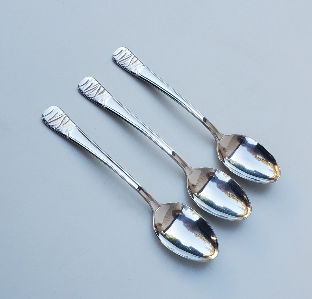 Cambridge 18/10 Stainless Reese Pattern - Set of 3 Soup Spoons - Glossy ...