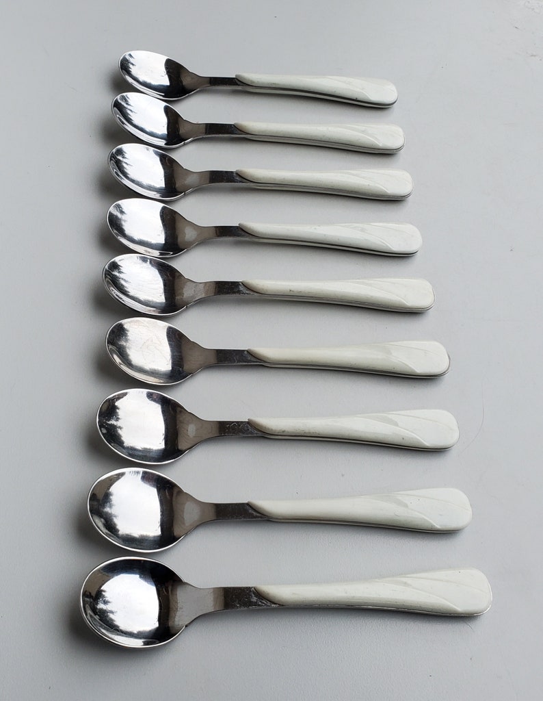 Fiesta Ware White Swirl Design Flatware - Set of 9 Teaspoons - MCM ...
