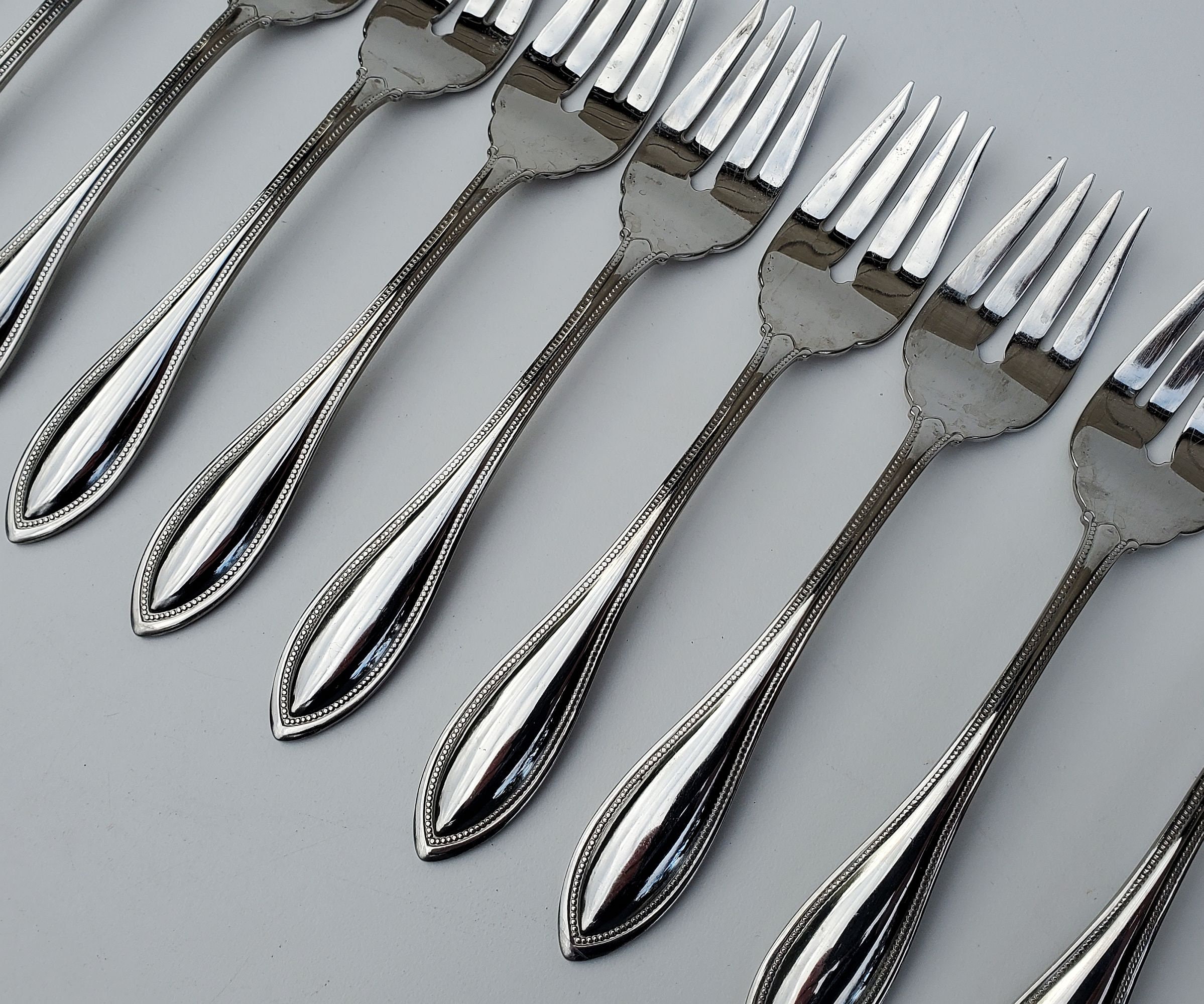 Oneida Arbor American Harmony Stainless Salad Fork Set of 10 Forks ...