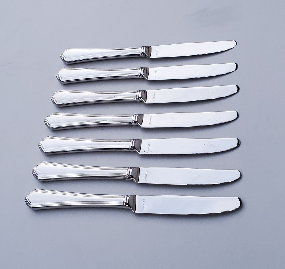 Lenox 18/10 Stainless Archway Pattern Set of 7 Dinner Knives Glossy ...