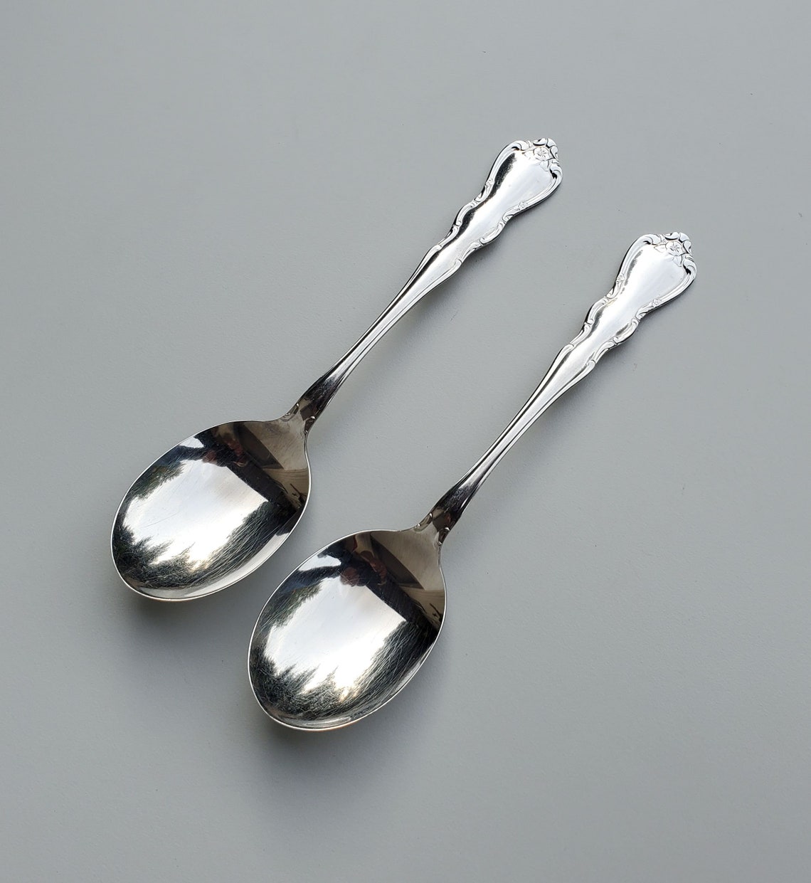 Wallace Stainless Discretion Pattern Set of 2 Serving Spoons - Etsy