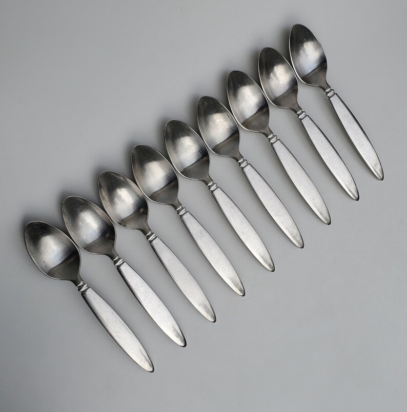 Farberware Katie Pattern Flatware Set of 9 Soup Spoons - Satin Handle ...