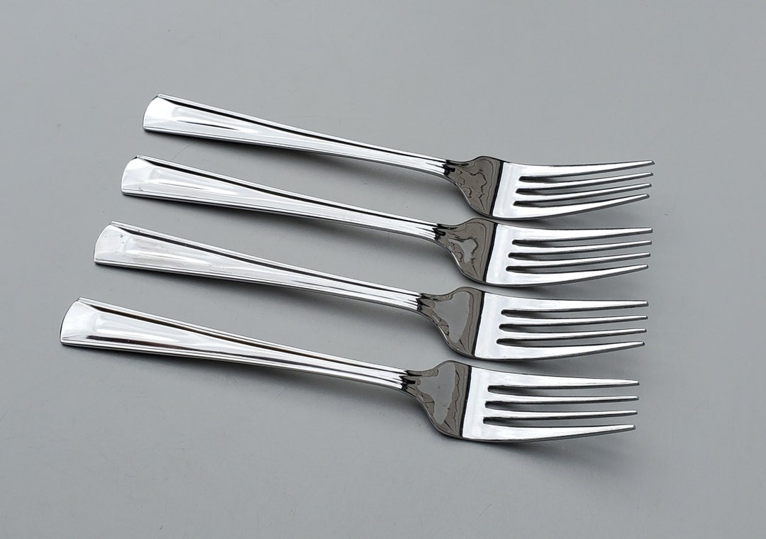 Oneida Stainless Cella Pattern - Set of 4 Dinner Forks - Glossy Finish ...