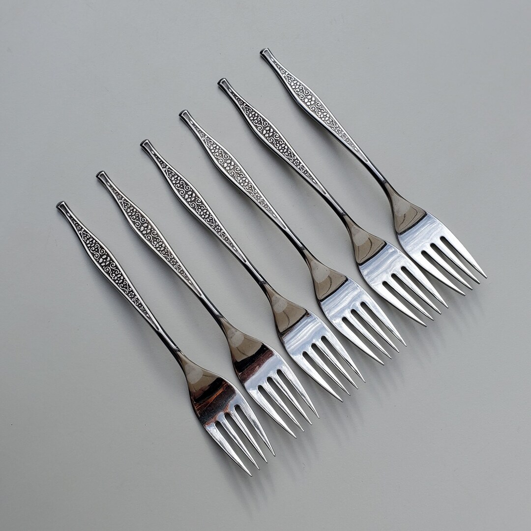 Imperial Stainless Encanto Pattern - Set of 6 Salad Forks - Glossy ...